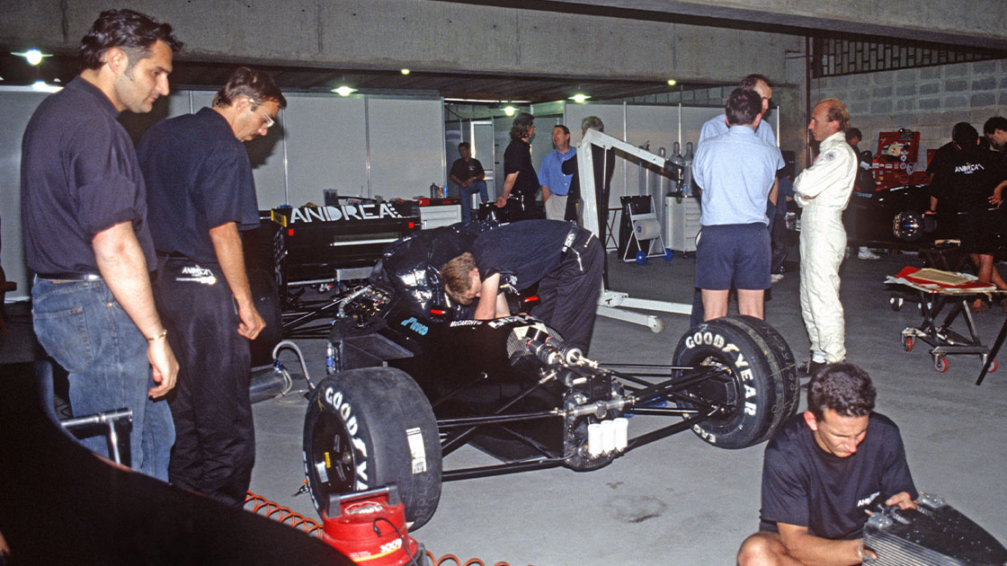 Driving for the hapless Andrea Moda F1 team: 'I was actually scared ...
